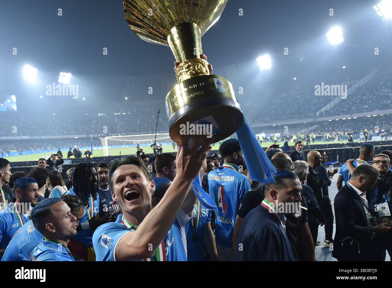 Napoli, Italy, 23 May,2025 Scott McTominay of SSC Napoli with the ...