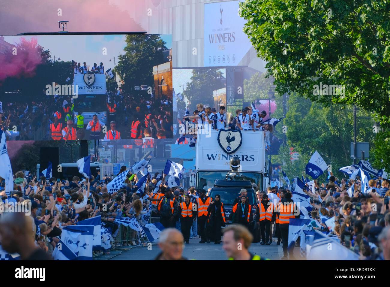 London, UK. 23rd May, 2025. Thousands of Tottenham Hotspur football ...