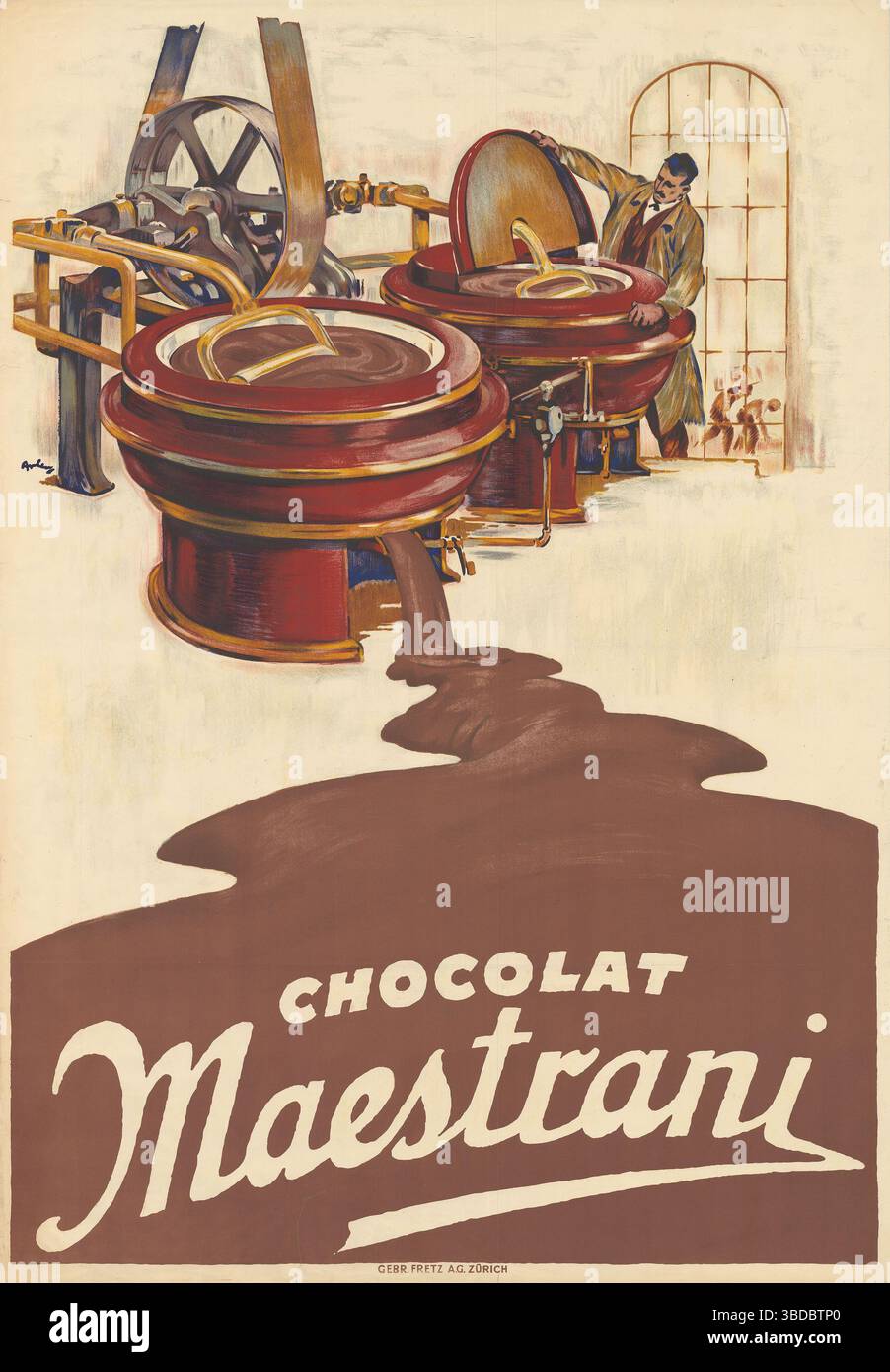 Chocolat Maestrani. Vintage Swiss Advertising Poster by Philipp Arlen ...