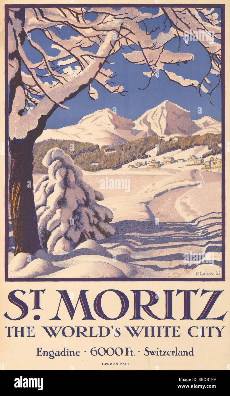 St. Moritz – The World’s White City – Engadine – 6000 Ft. – Switzerland ...