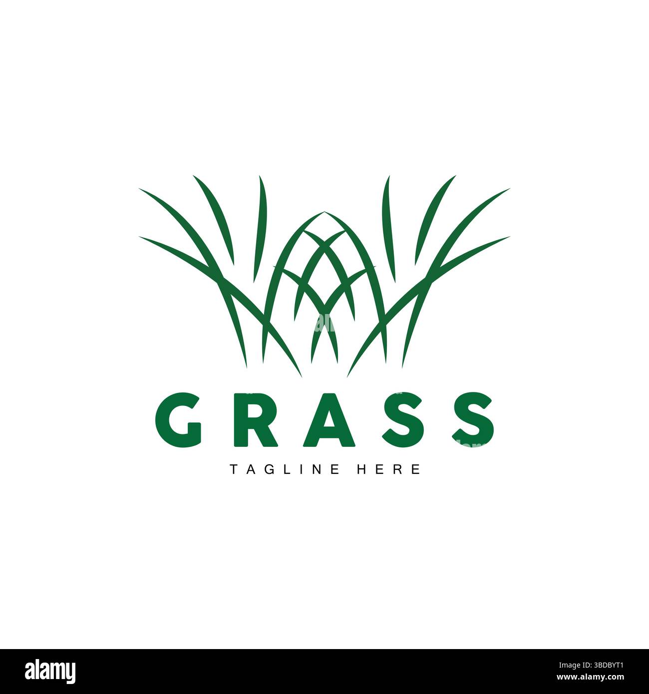 Green Grass Logo Design, Farm Landscape Illustration, Natural Scenery ...