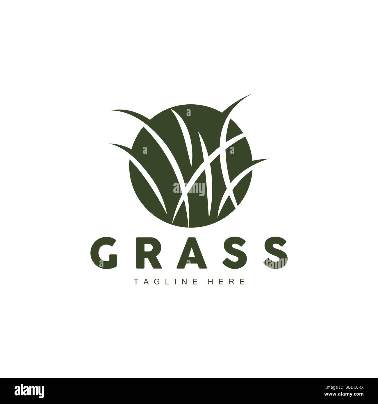 Green Grass Logo Design, Farm Landscape Illustration, Natural Scenery ...