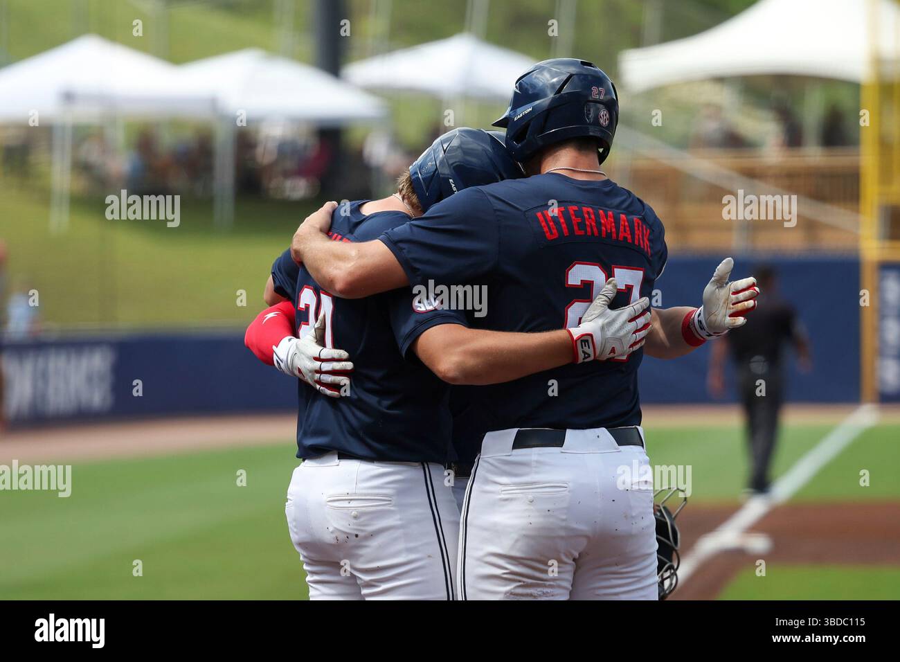 HOOVER, AL - MAY 23: Ole Miss catcher Collin Reuter (20), Ole Miss ...