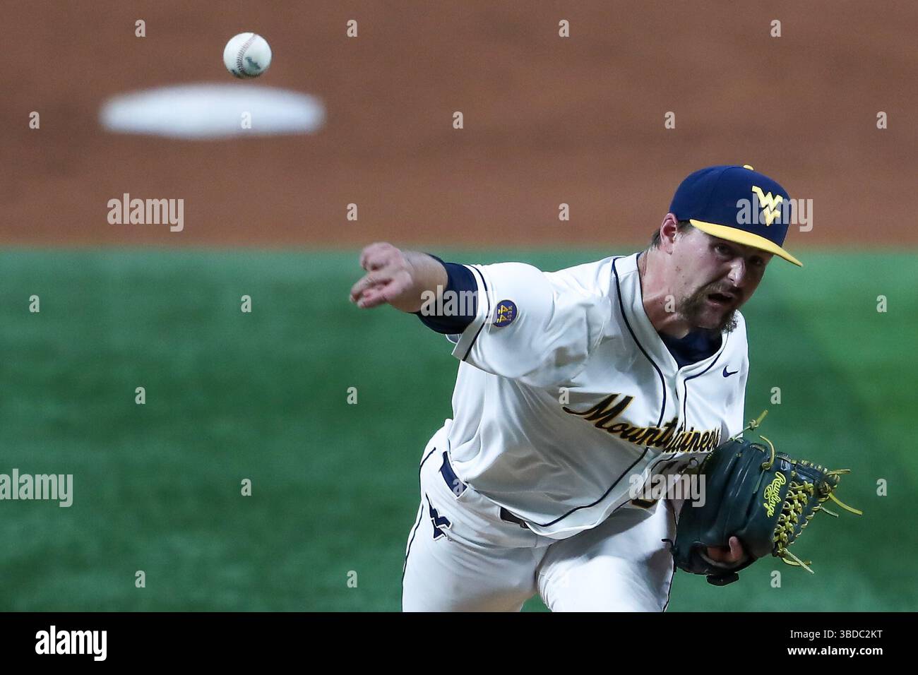 Arlington, Texas, USA. 23rd May, 2025. West Virginia starting pitcher ...