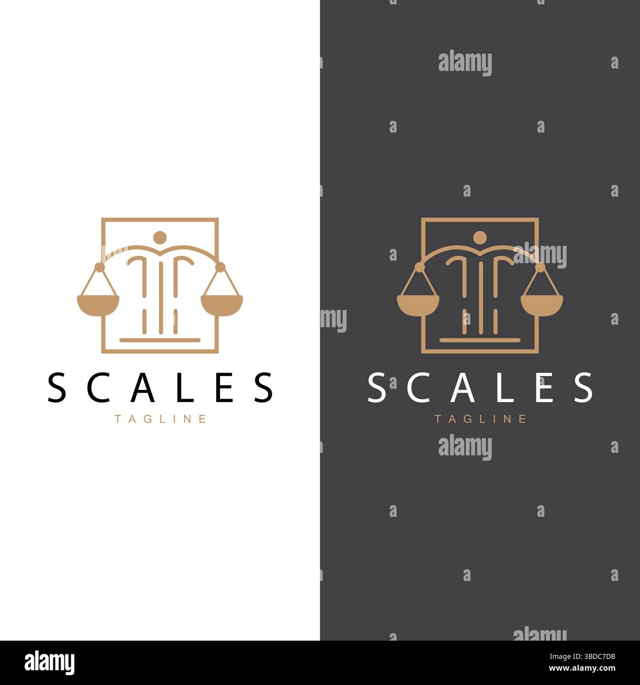 Legal Justice Scales Logo Design With Simple Line Model For Company ...