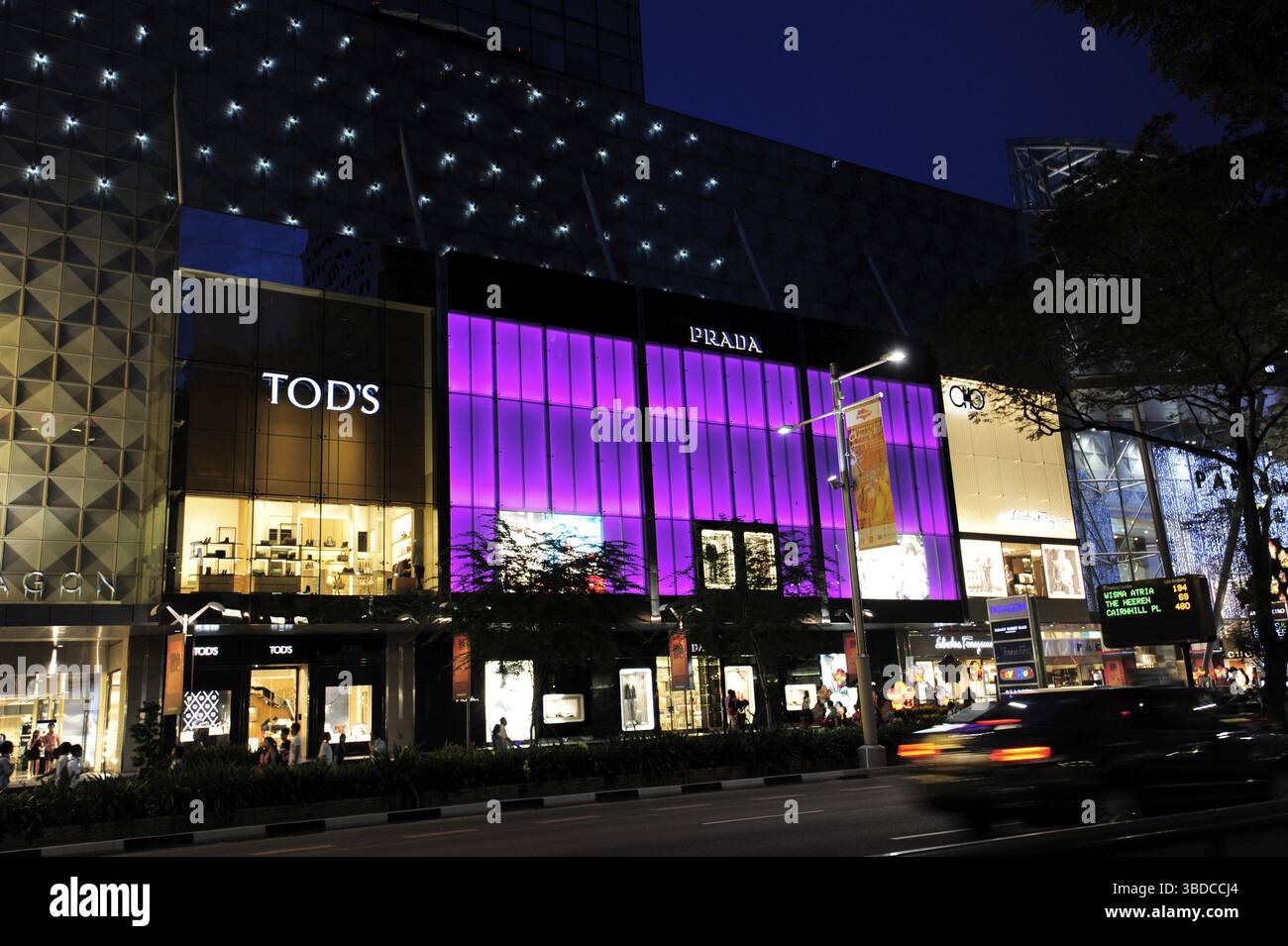 The Paragon Complex, a modern shopping centre in the evening, Orchard ...