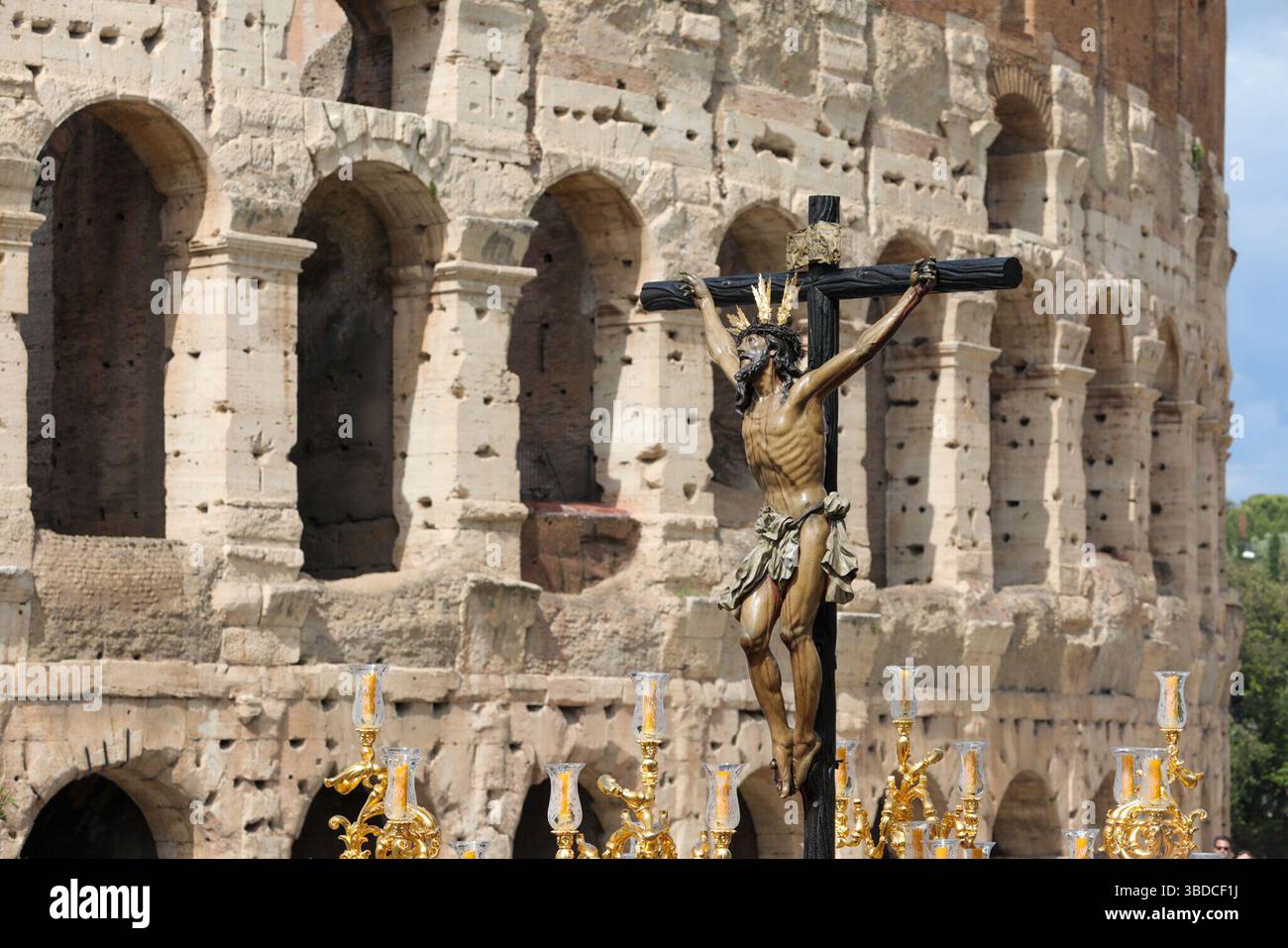 Rome (Italy), May 17, 2025. The Great Jubilee Procession of the Brotherhoods, with the ...