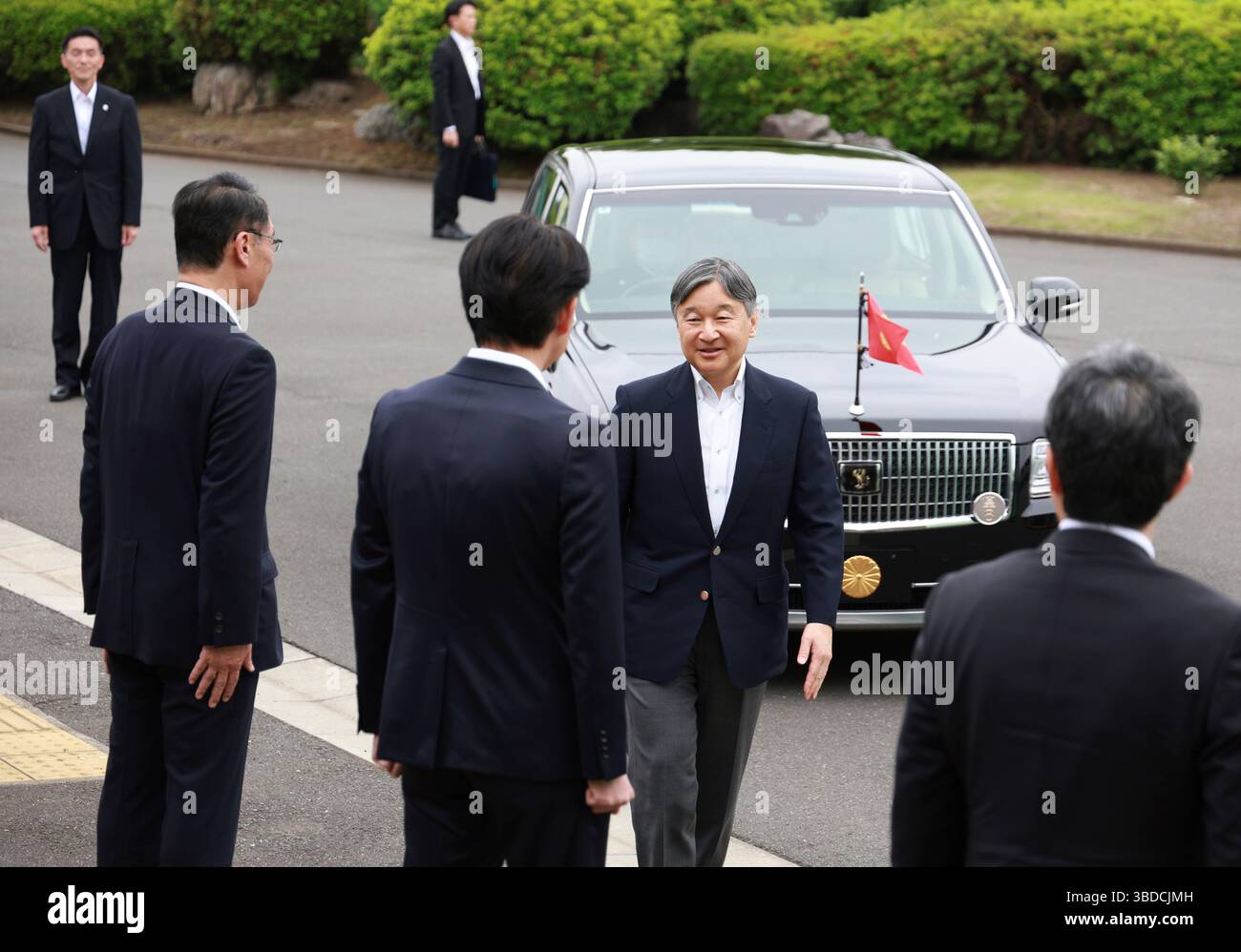 Japanese Emperor Naruhito arrives at the Saitama Prefecture Tea in ...