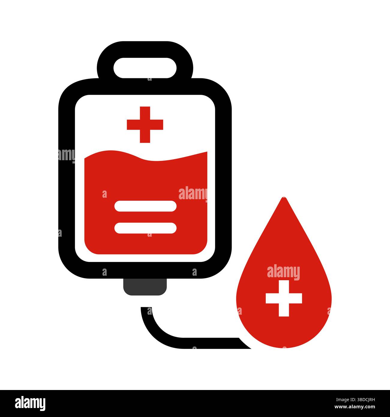 Blood Donation Bag and Drop with Plus Sign Icon Stock Vector Image ...