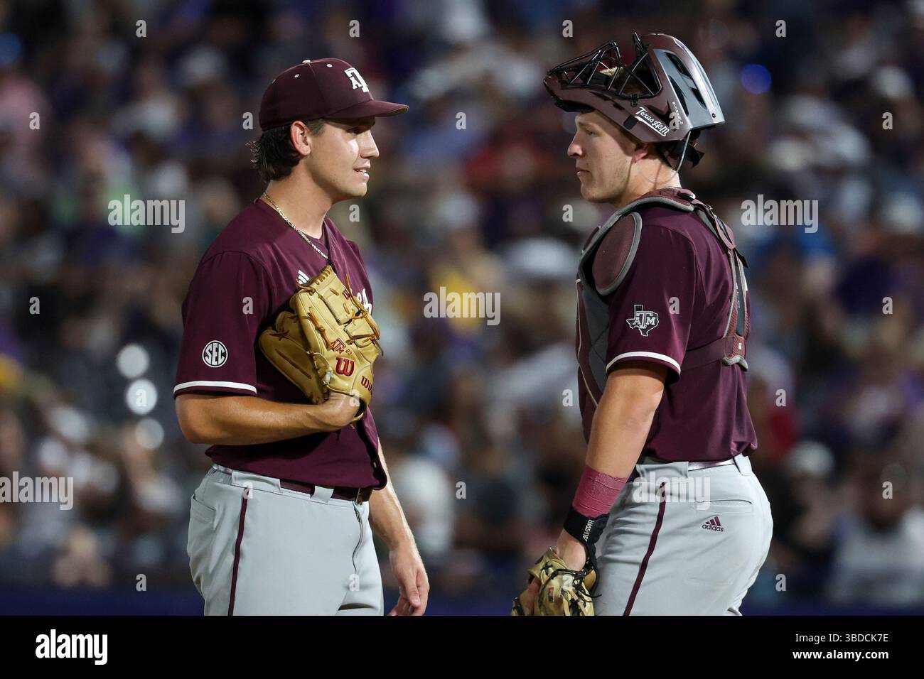 HOOVER, AL - MAY 23: Texas A&M pitcher Myles Patton (23) and Texas A&M ...