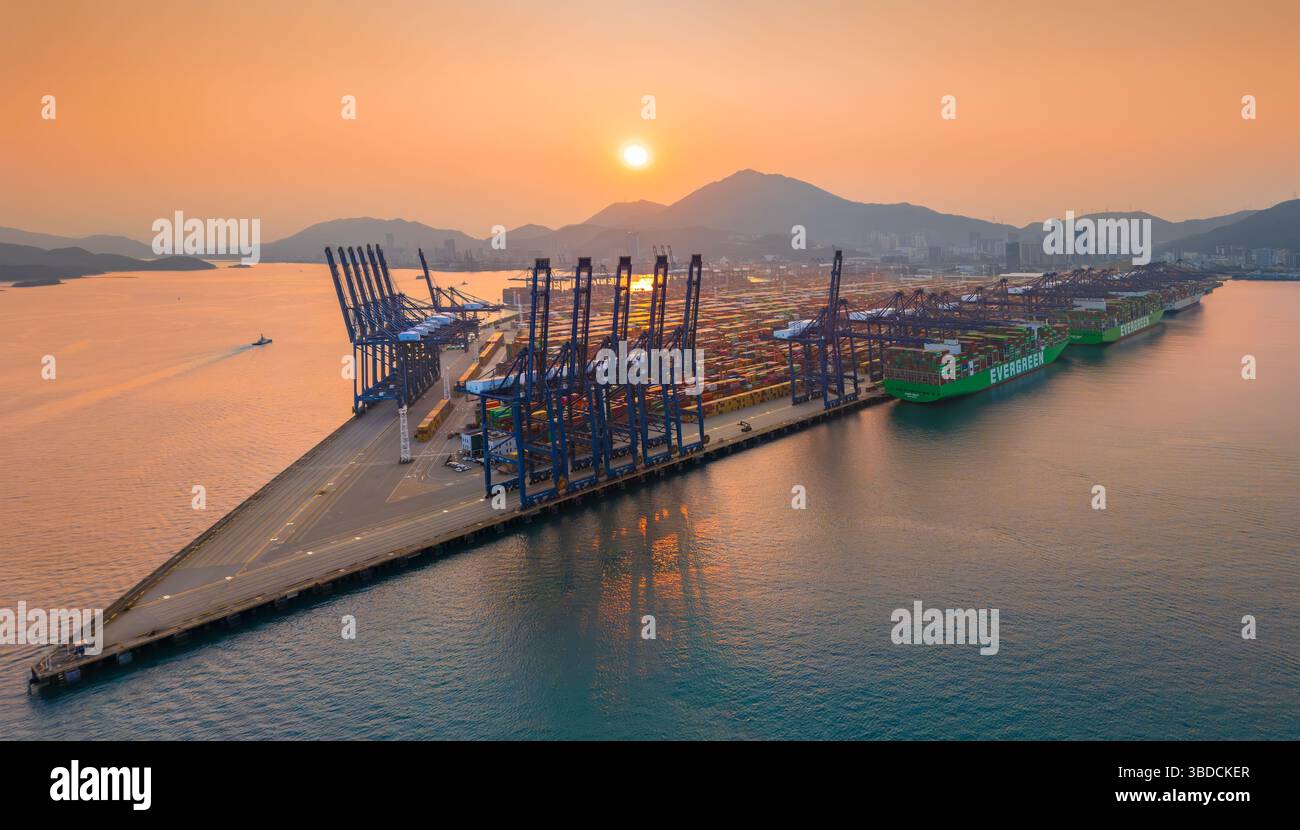Urban environment of Yantian Port District, Shenzhen City, Guangdong ...