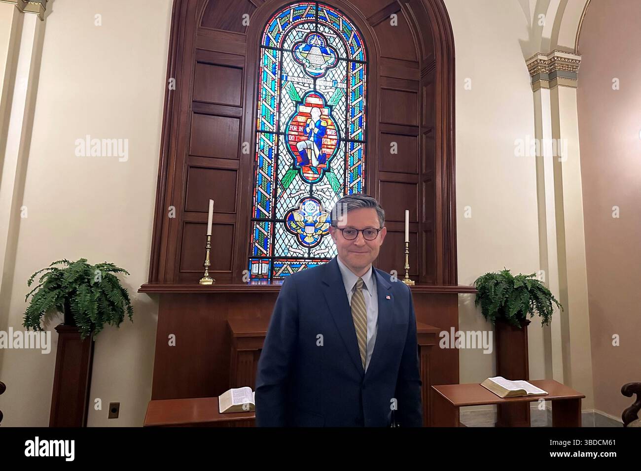 House Speaker Mike Johnson, of La., poses for a photo in the ...