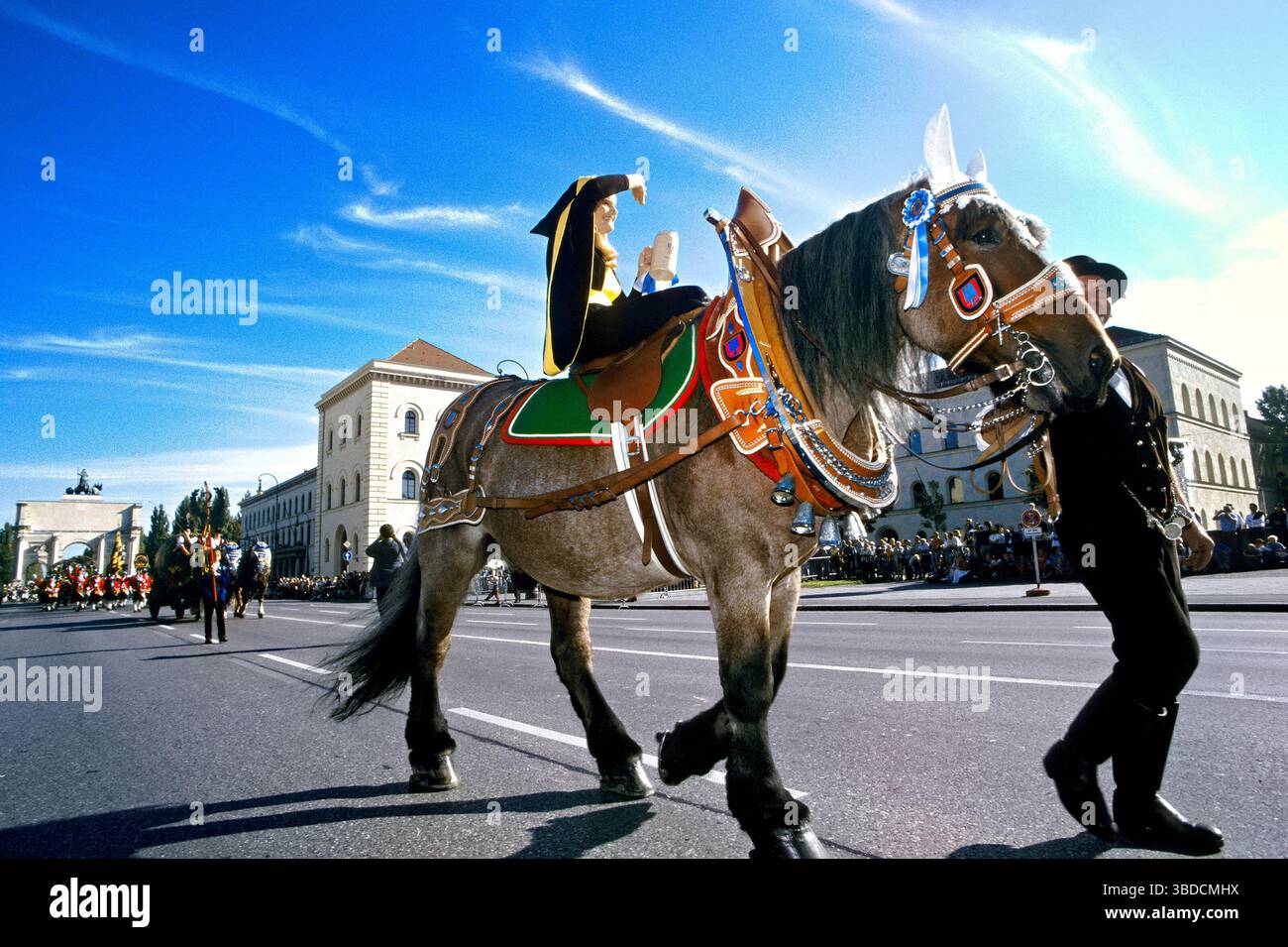 Muenchen Kindl, Symbolic child figure of Munich riding on horse ...