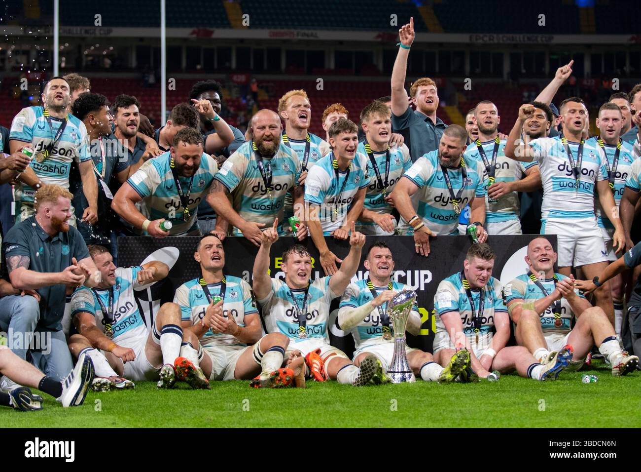 Cardiff, UK. 23rd May, 2025. The Bath players celebrate winning the ...