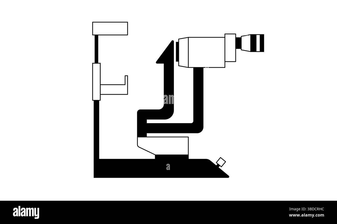 Illustration of a slit lamp eye exam. This is a routine procedure that ...