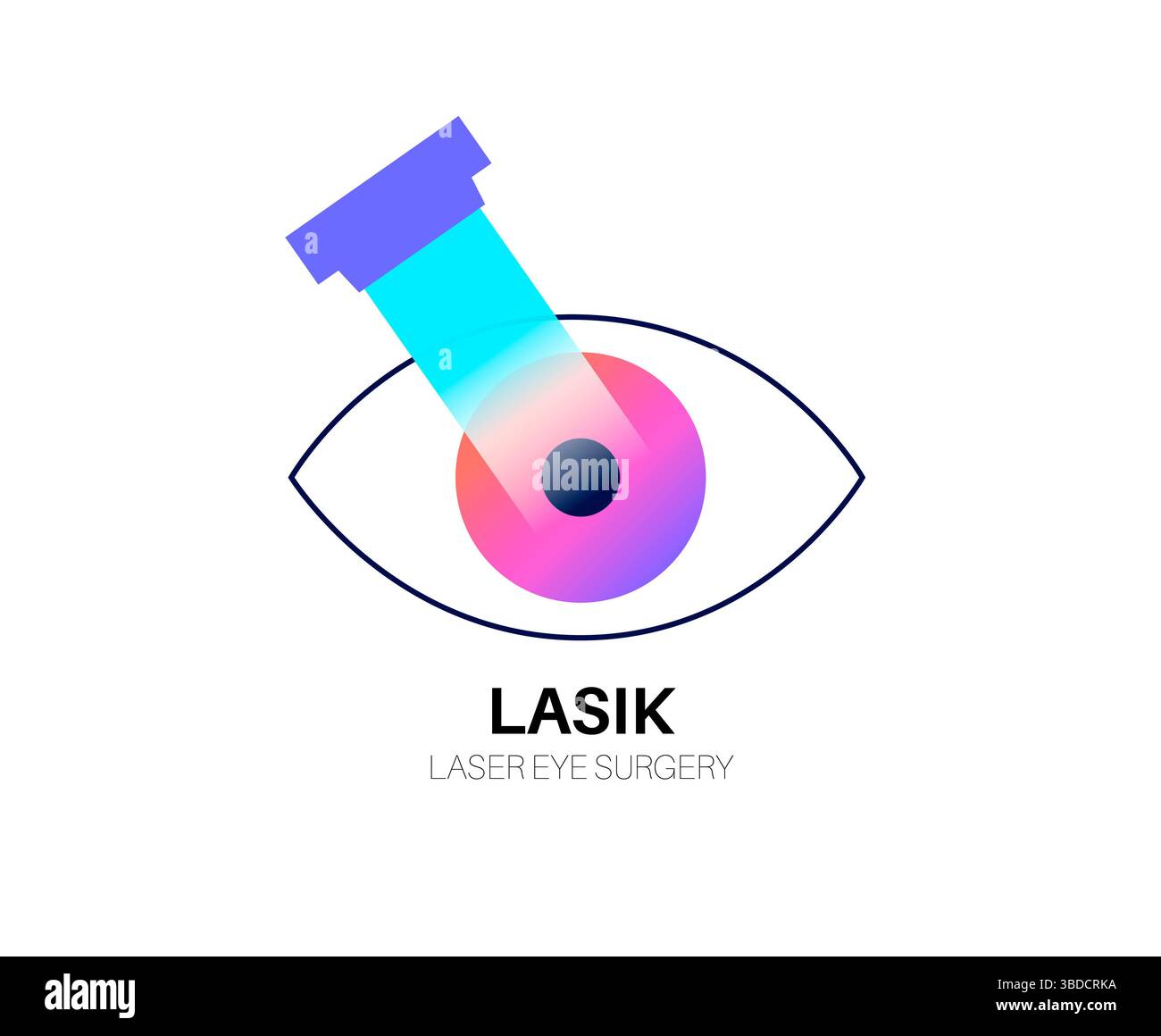 Conceptual illustration of LASIK also known as laser eye surgery. This ...