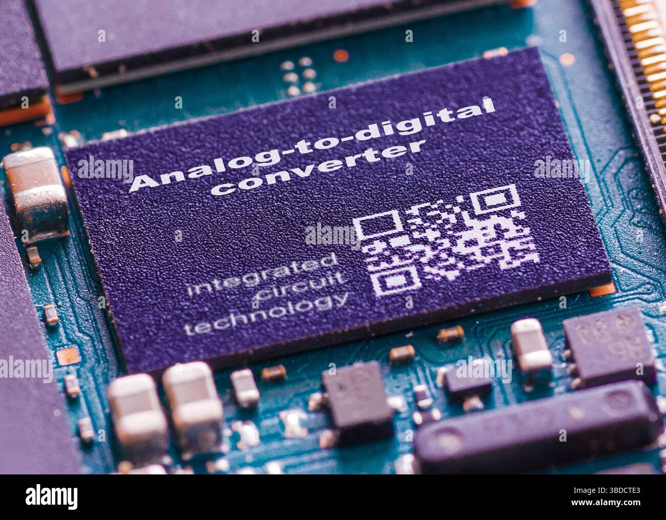 Analog-to-digital converter. Converts an analogue signal into a digital ...