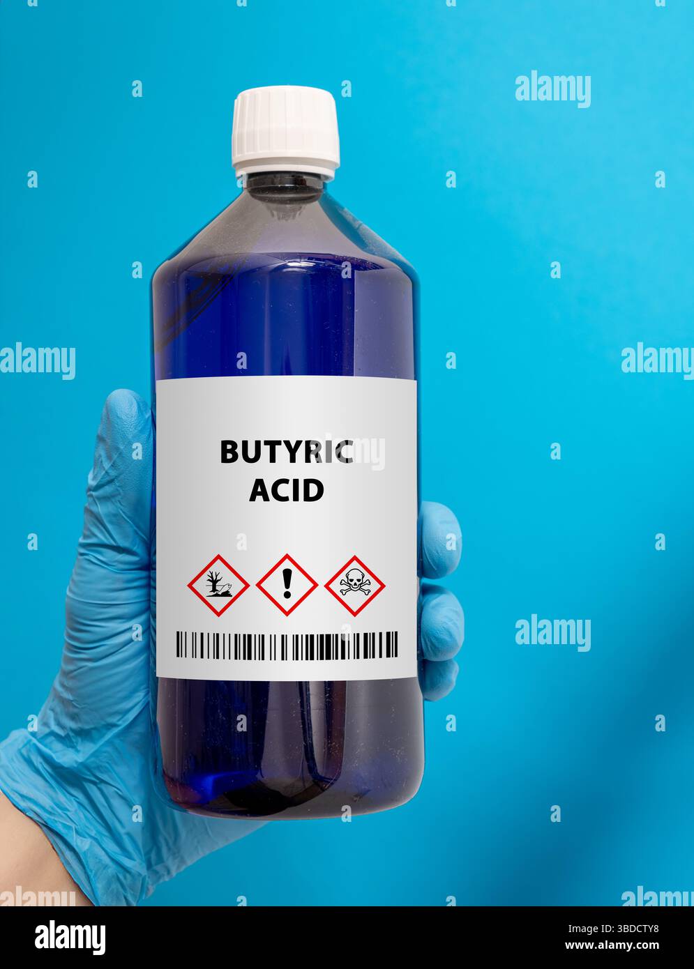 Butyric acid. Used in the production of plastics, pharmaceuticals and ...