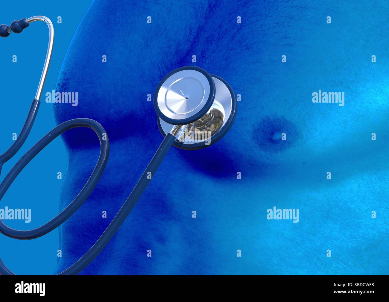 Illustration of a stethoscope on a man's chest Stock Photo - Alamy
