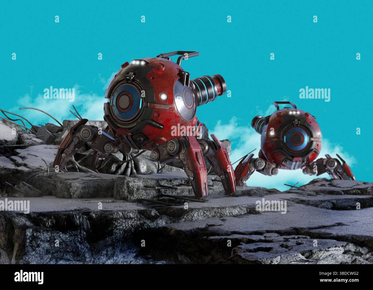 Surveillance robots, illustration Stock Photo - Alamy