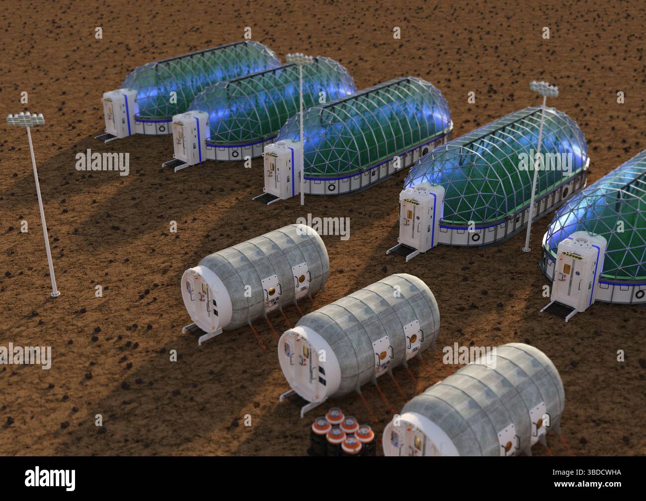 Illustration of an agricultural facility on Mars Stock Photo - Alamy