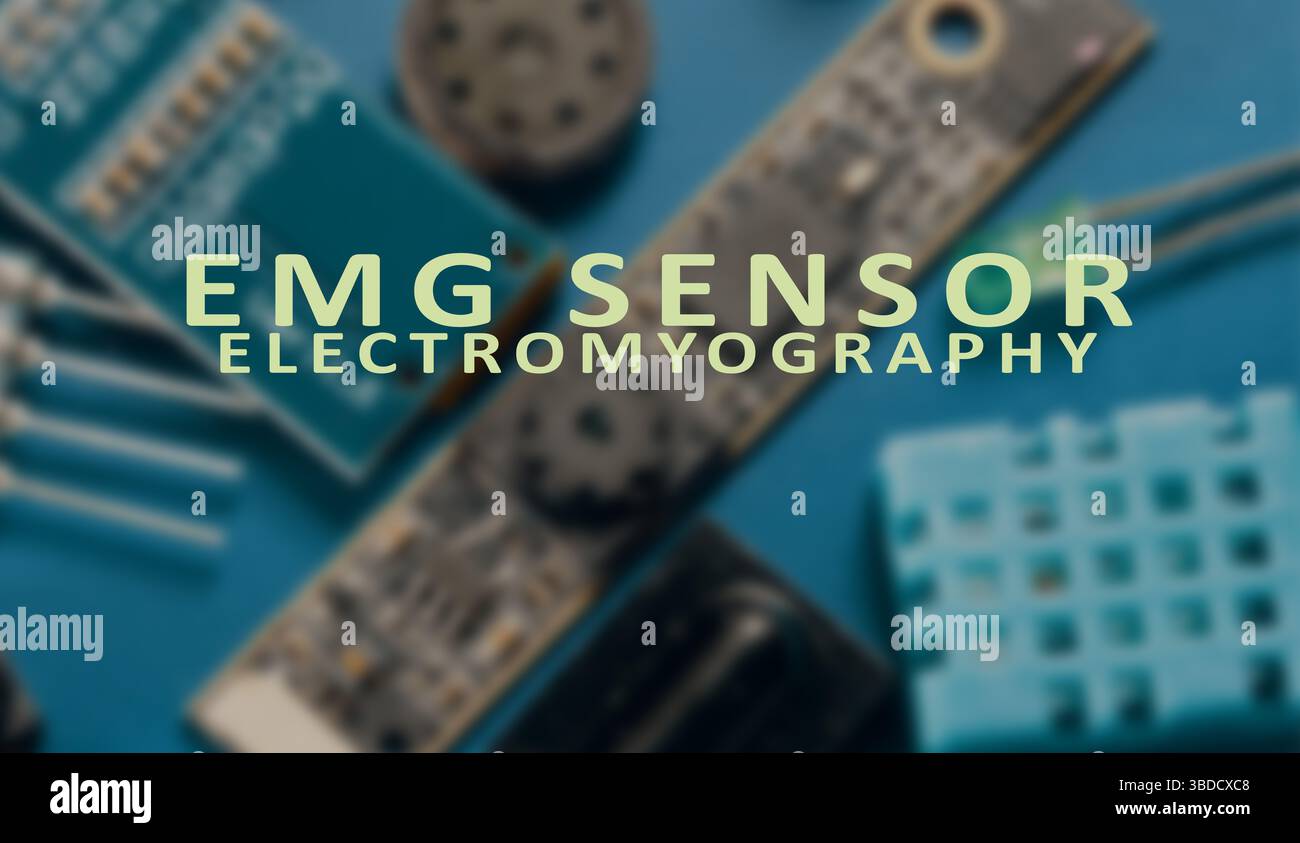 Electromyography (EMG) sensor. Measures electrical signals from muscle ...