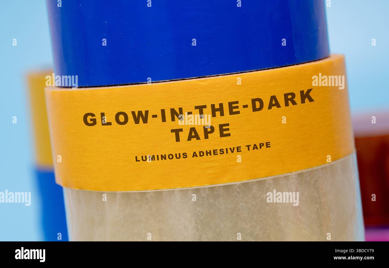 Glow-in-the-dark tape. Luminous adhesive tape Glows in low-light ...