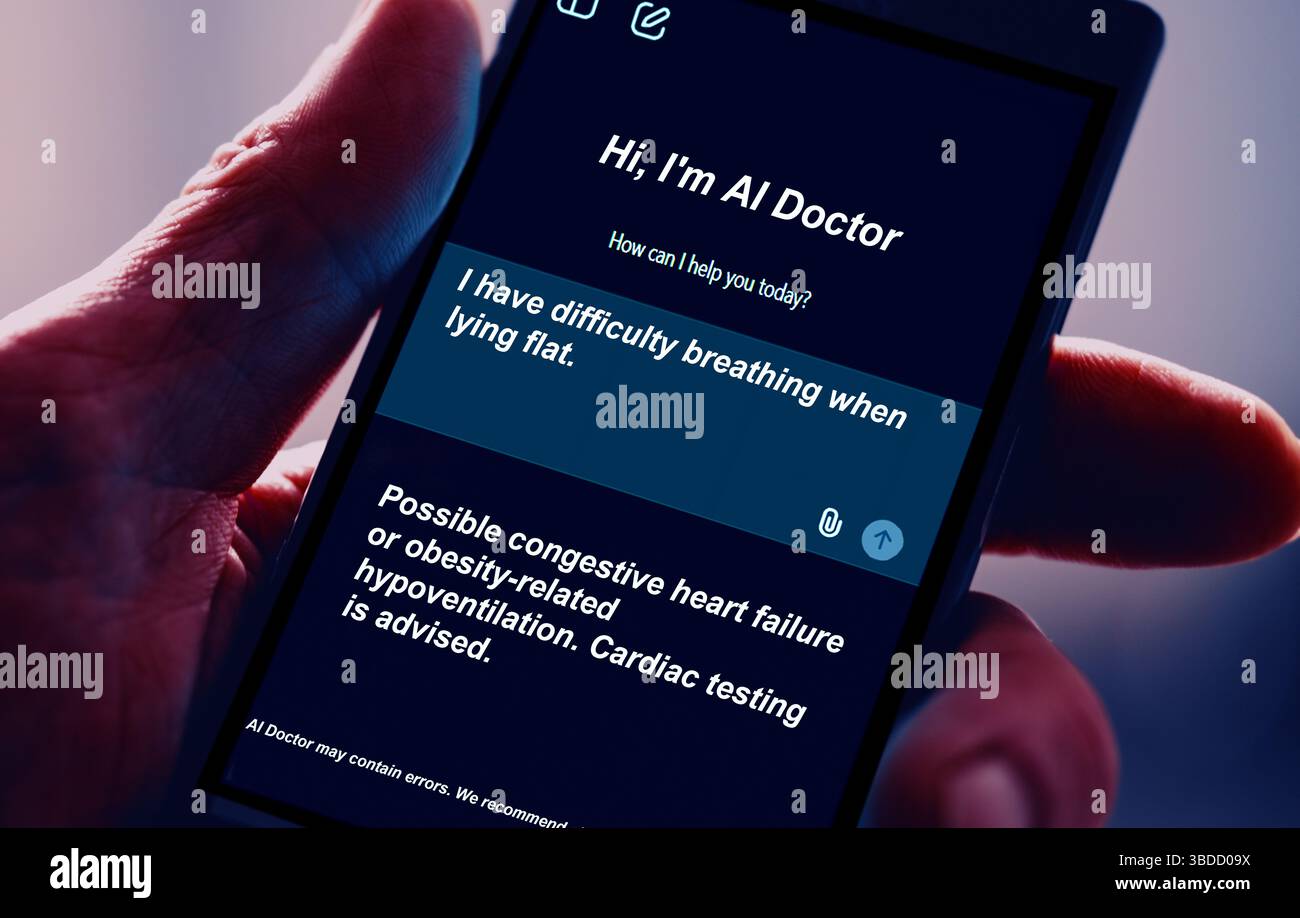 Artificial intelligence-based healthcare app Stock Photo - Alamy
