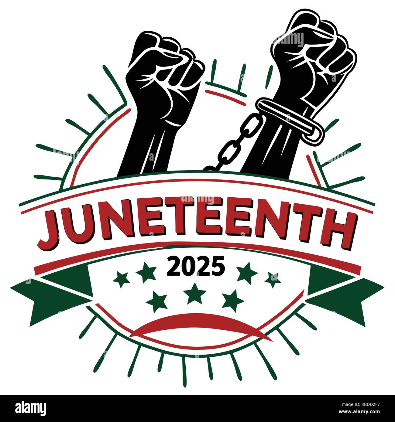 Juneteenth 2025 Freedom Day Vector Design with Raised Fist, African ...