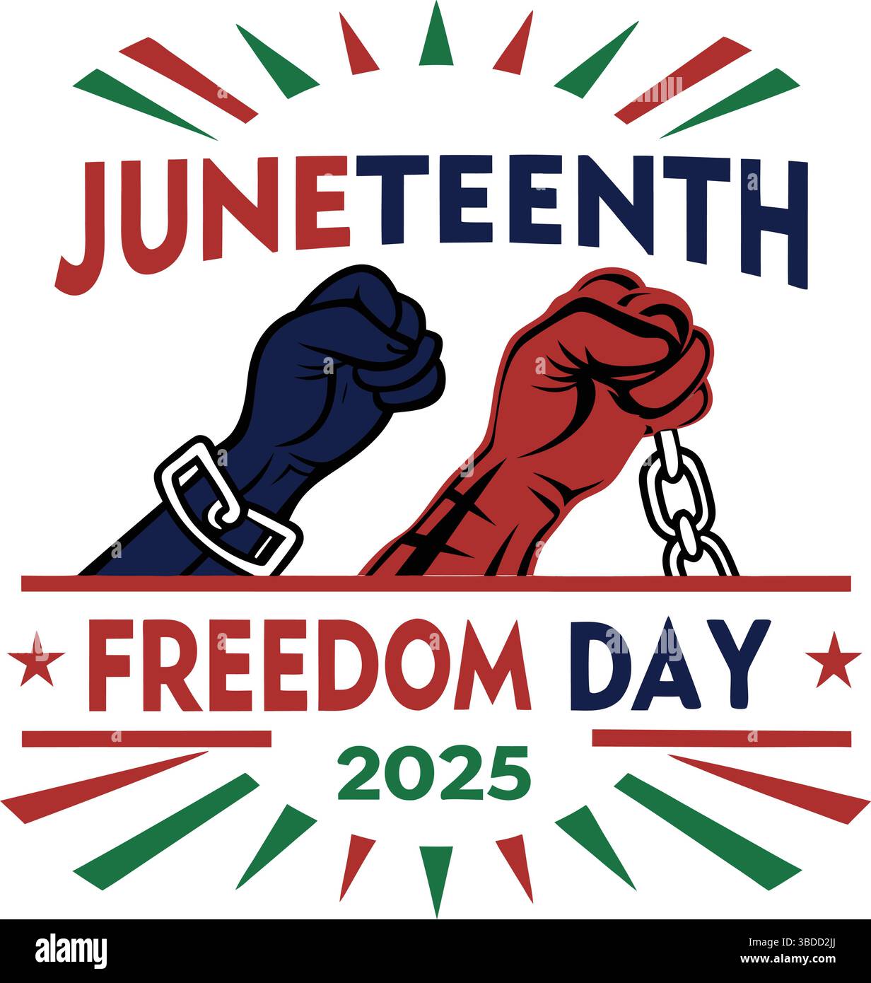 Juneteenth 2025 Freedom Day Vector Design with Raised Fist, African ...