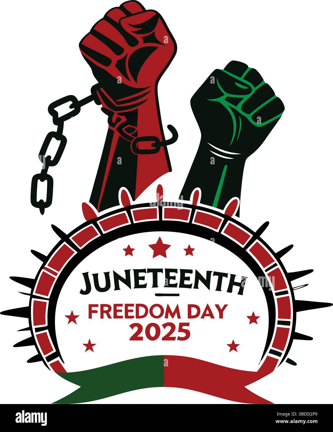 Juneteenth 2025 Freedom Day Vector Design with Raised Fist, African ...