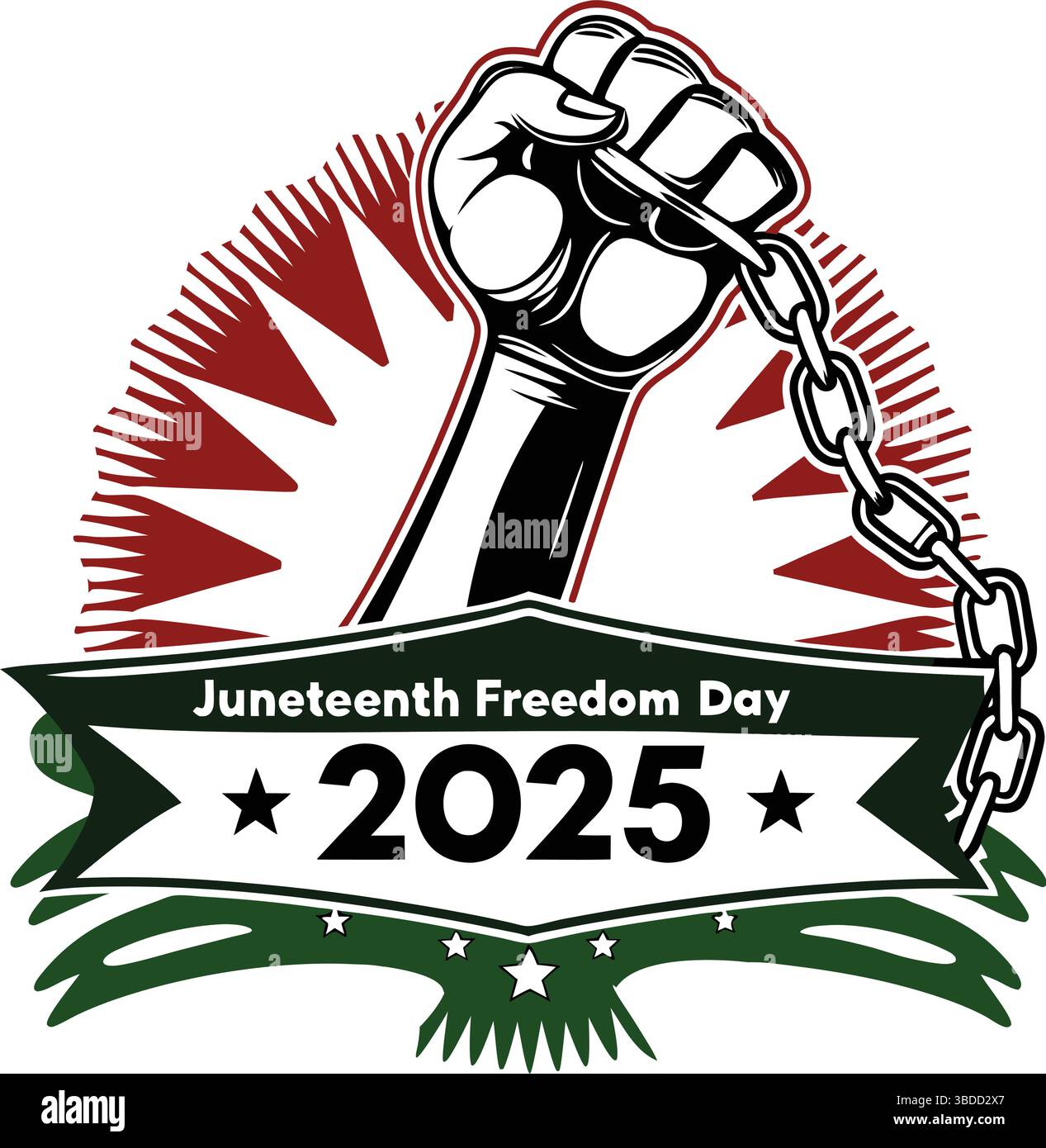 Juneteenth 2025 Freedom Day Vector Design with Raised Fist, African ...