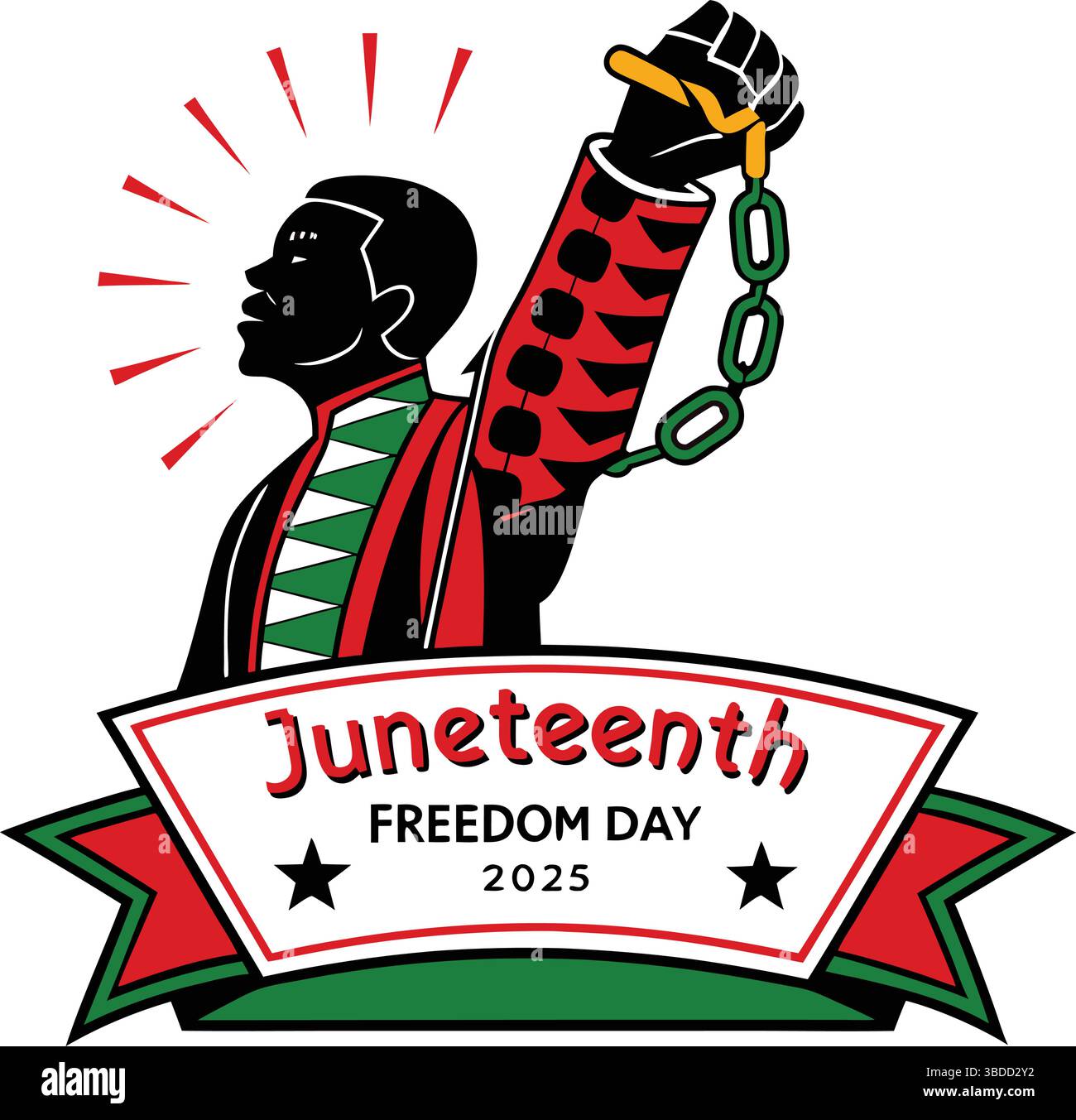 Juneteenth 2025 Freedom Day Vector Design with Raised Fist, African ...