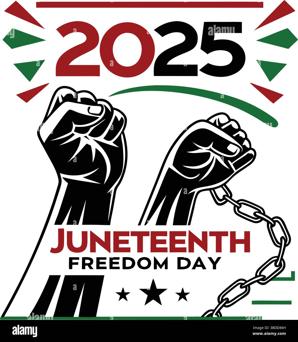 Juneteenth 2025 Freedom Day Vector Design with Raised Fist, African ...