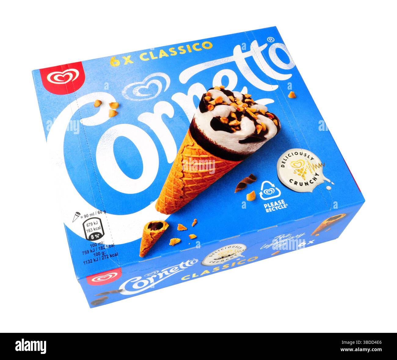 Walls classico vanilla and chocolate flavoured cornetto in a pack ...