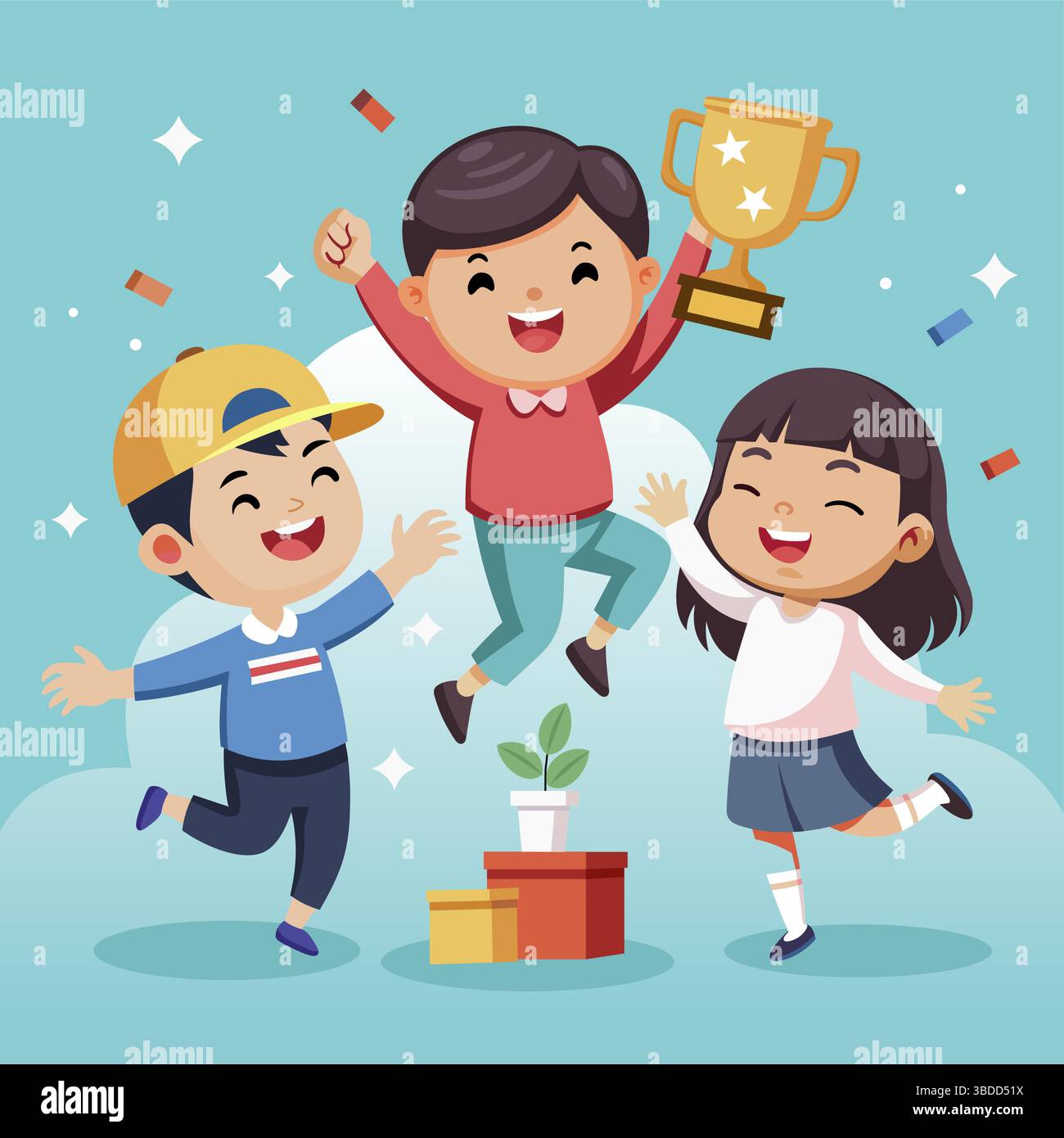 Kids sports team trophy Stock Vector Images - Alamy