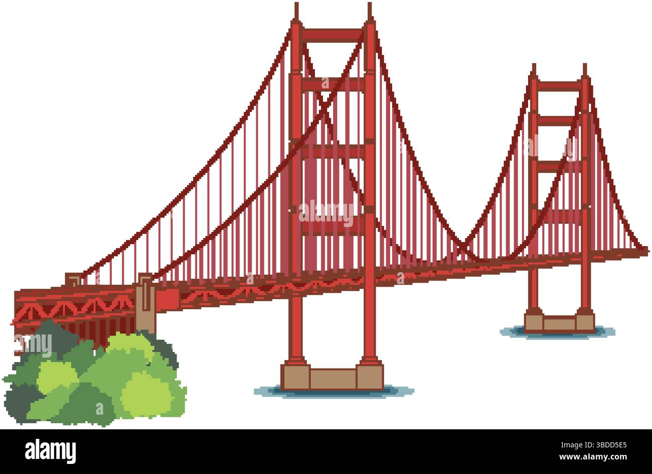 Aerial suspension bridge Stock Vector Images - Alamy