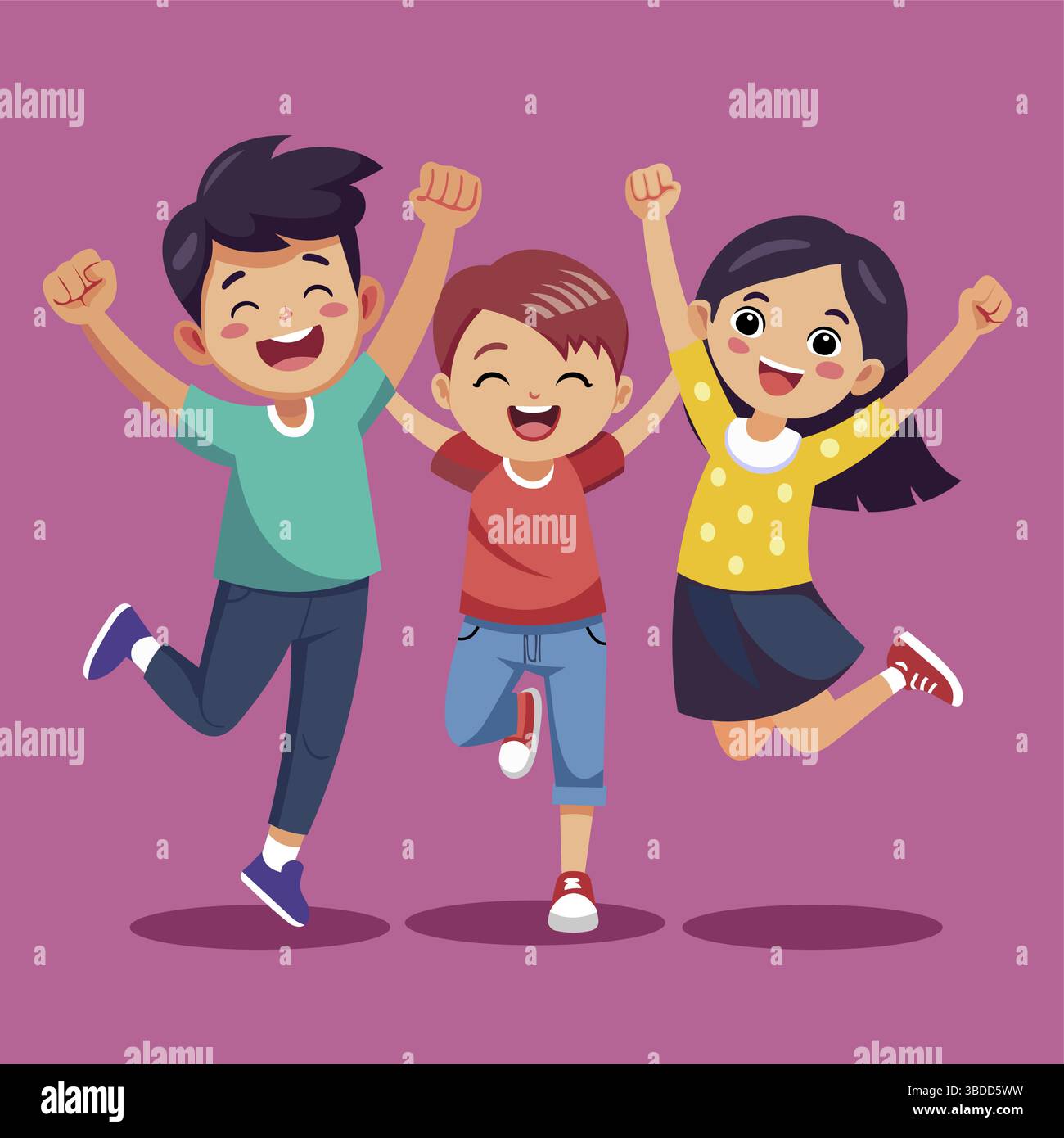 Excited happy kids boy Stock Vector Images - Alamy