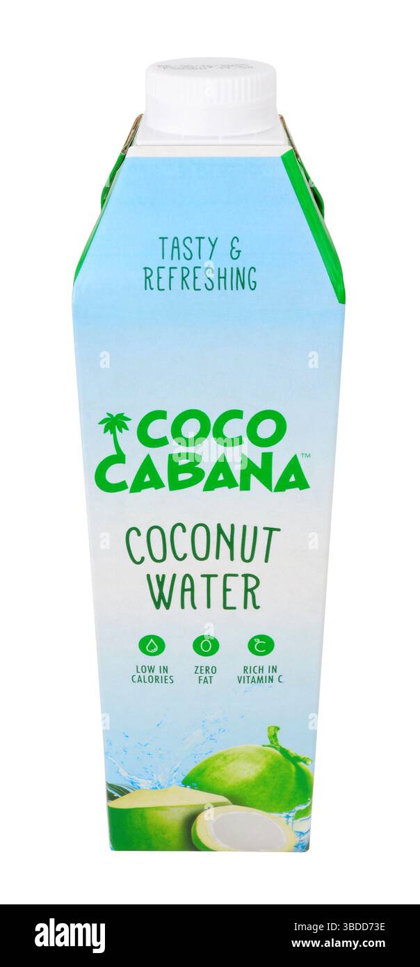 Coco cabana coconut water drink made from concentrate in a one litre ...