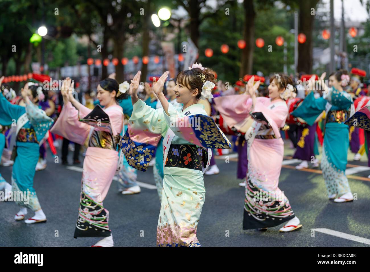 Combined parade of former Miss Sansa Odori, a graceful procession of ...