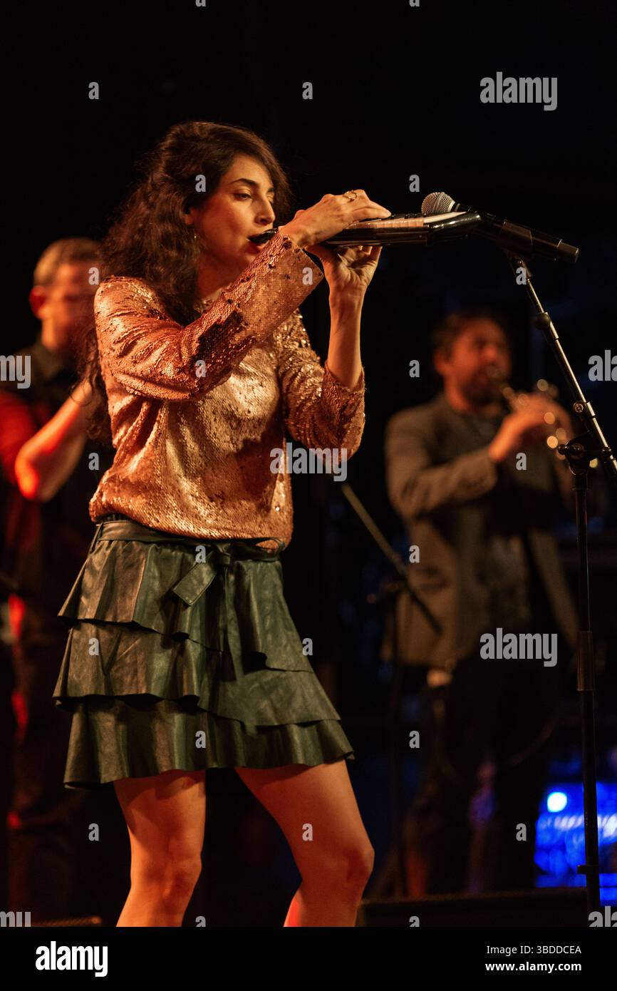 Cambridge, UK, 23 May, 2025. Oi Va Voi in concert. Pictured left to ...