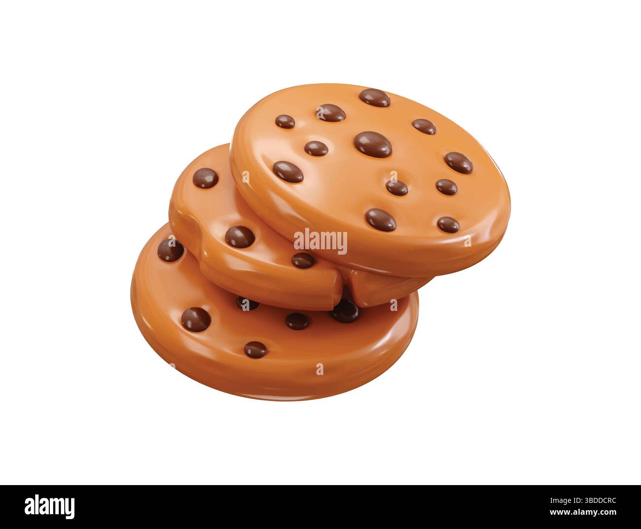 3D Biscuit Cookies Icon – Delicious Pastry and Dessert Food Render ...