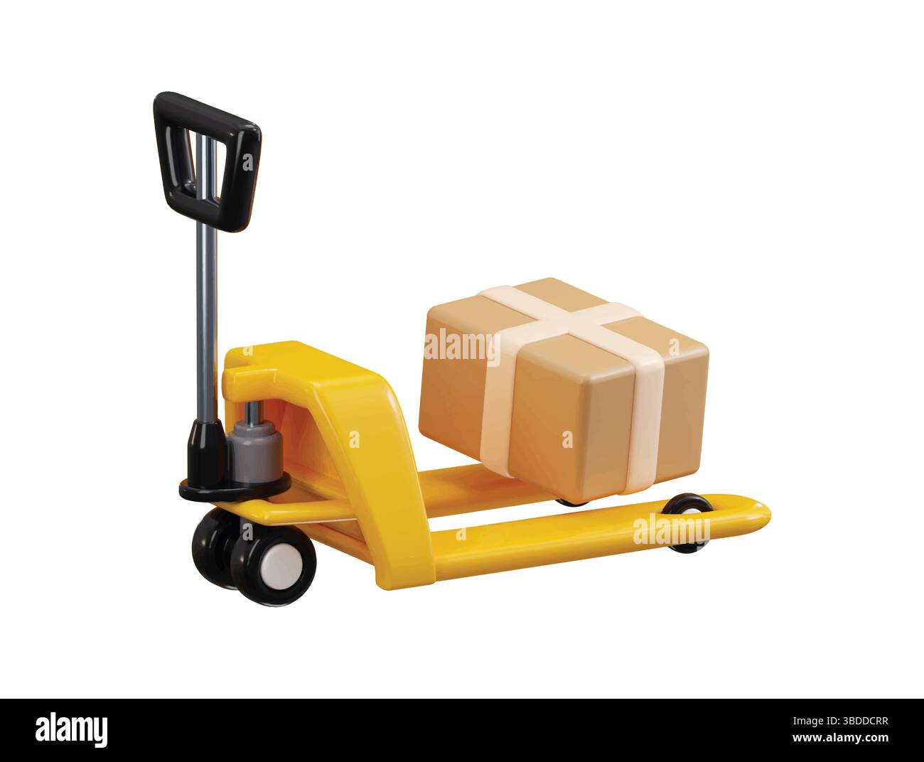 Hydraulic trolley with cardboard boxes icon 3d render concept of ...