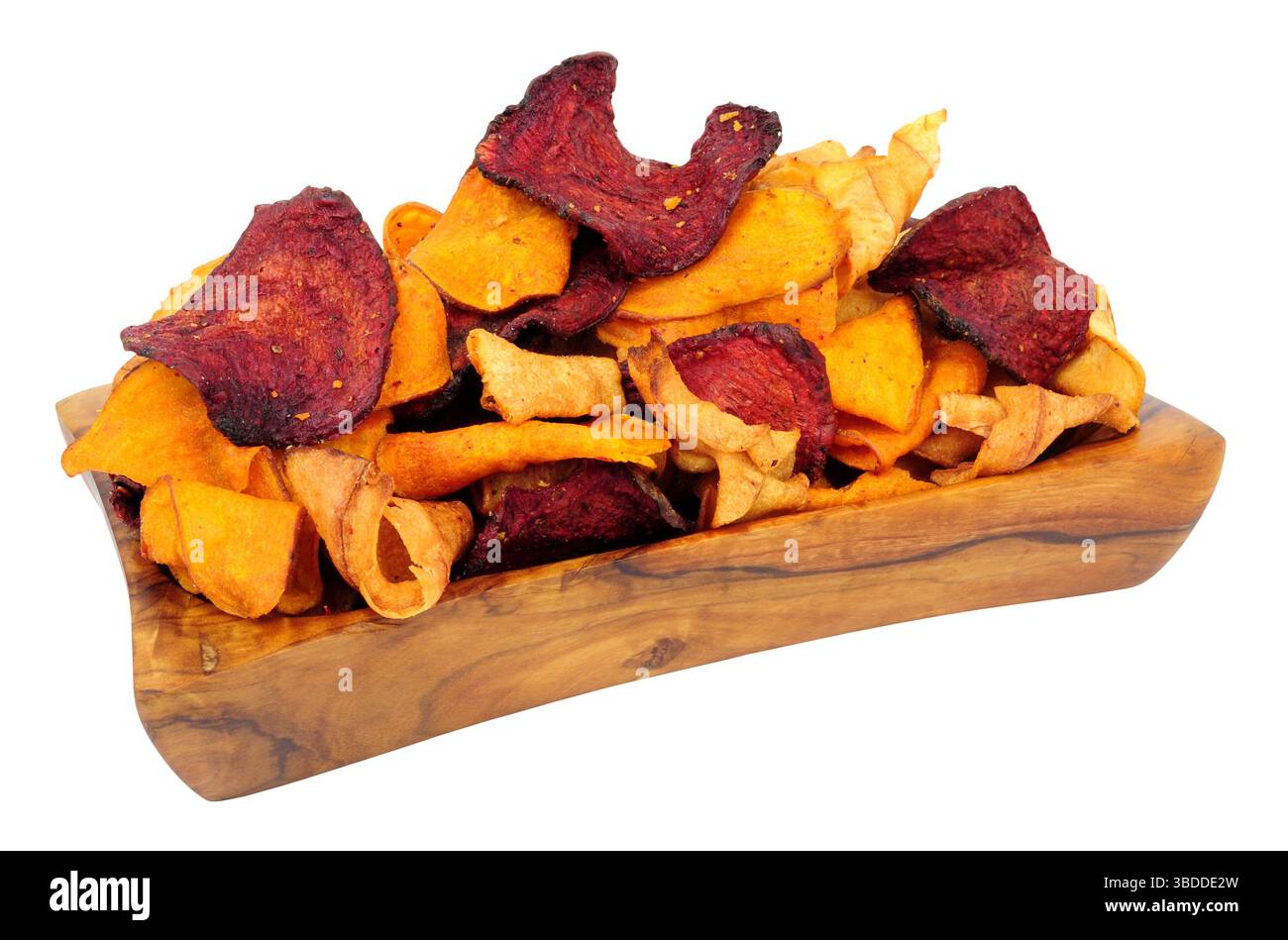 Hand cooked root vegetable crisps made from beetroot, sweet potato and ...