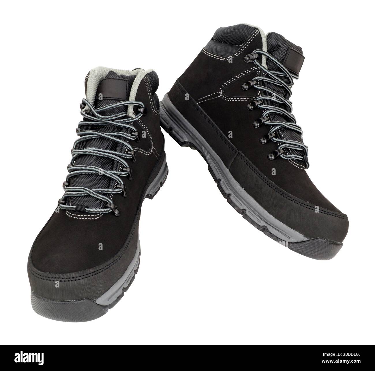 Pair of steel toe cap safety work boots with S1 P safety rating in ...