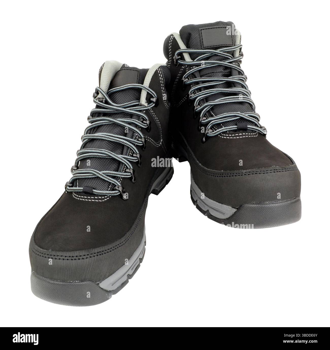 Pair of steel toe cap safety work boots with S1 P safety rating in ...
