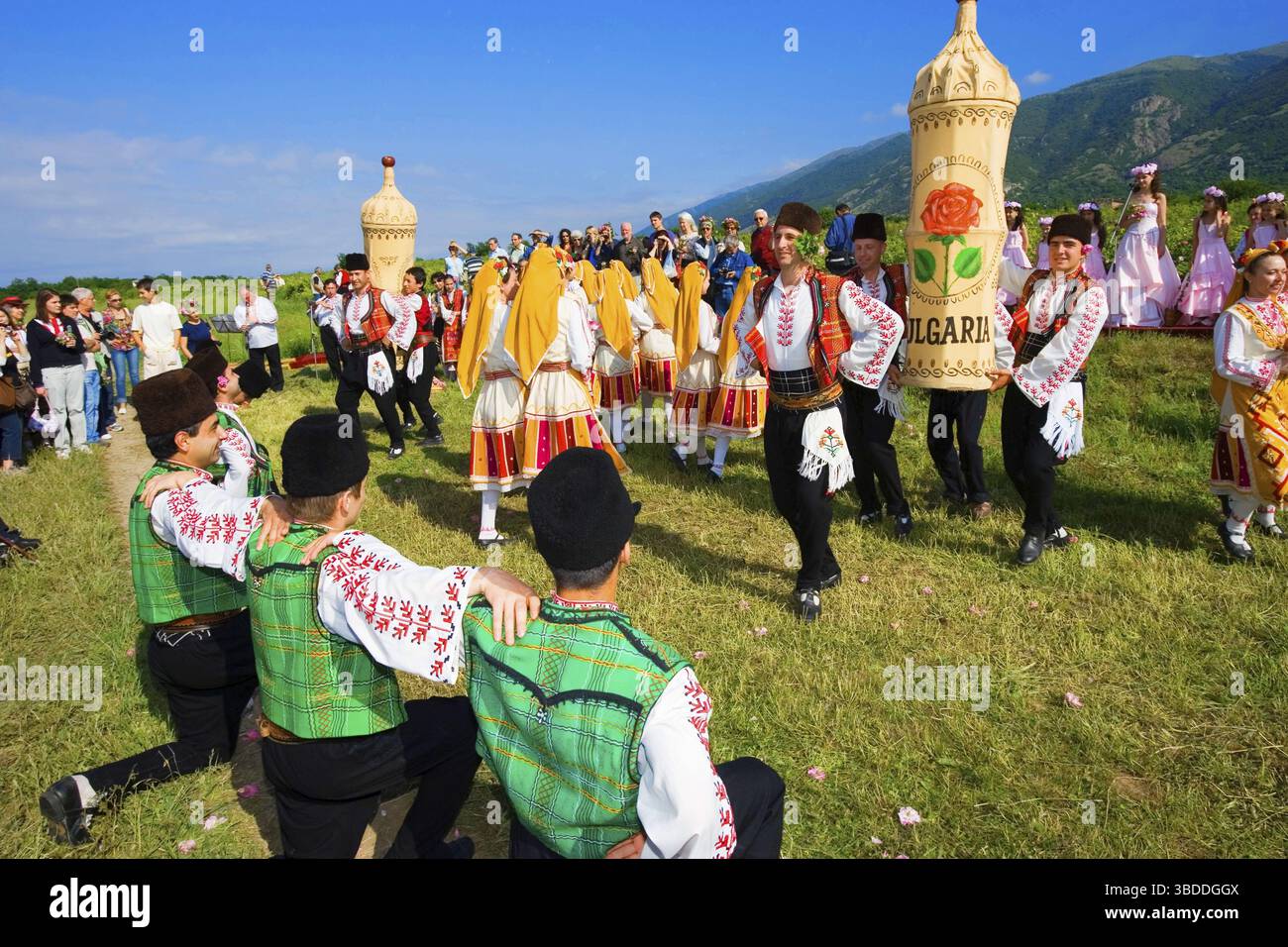Dance group in traditional traditional costume, Rose Festival, Karlovo ...
