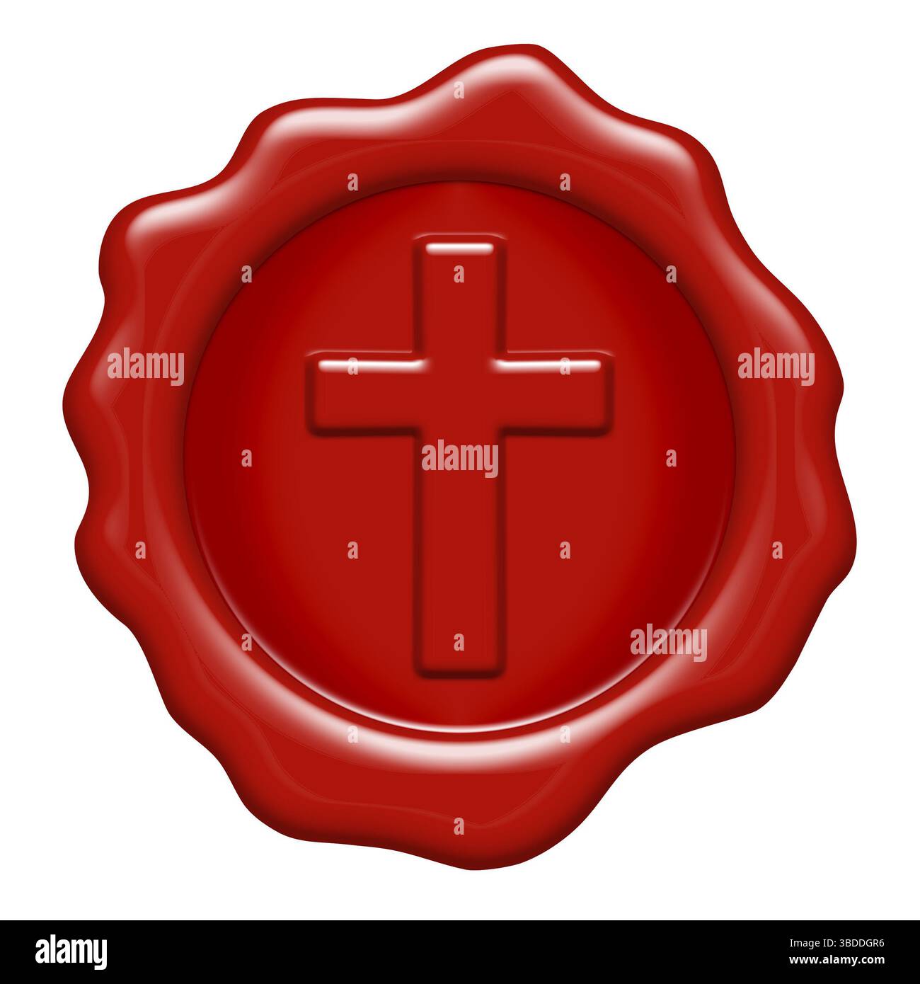 cross symbol as a wax seal Stock Photo - Alamy