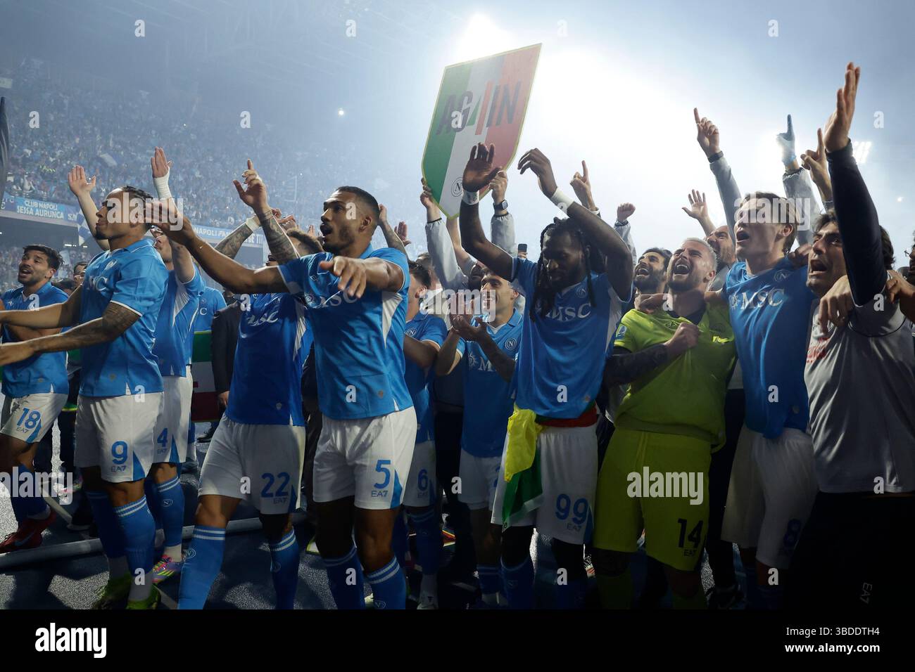 Napoli, Italia. 23rd May, 2025. Ssc napoli celebrate victory scudetto ...