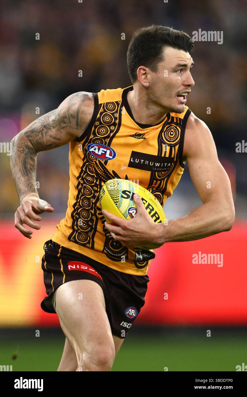Melbourne, Australia. 24th May, 2025. Josh Battle of the Hawks during ...